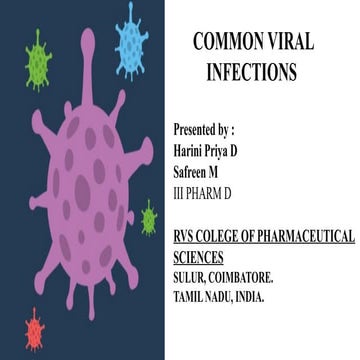 Common viral infections pharmacotherapeutics--2 | PPTX