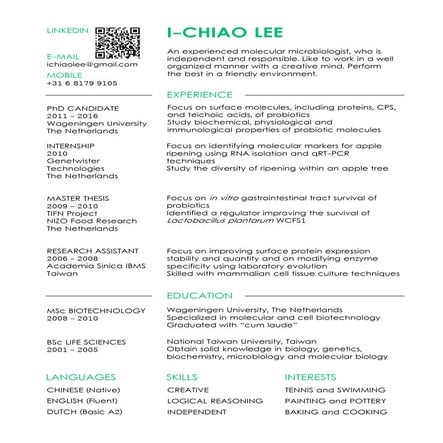 Cv i chiao lee 2016 | PDF