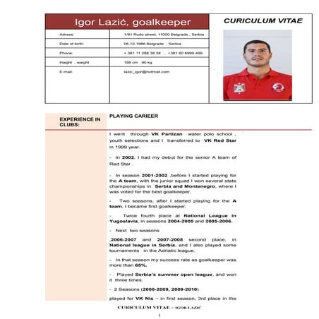 Cv igor lazic | PDF
