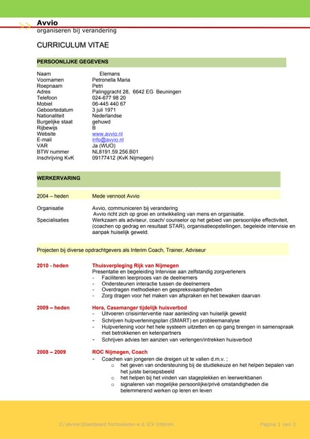 Curriculum Vitae Marlijne Willemsen | DOC | Business | Business and Finance