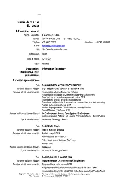 Curriculum Vitae Enrica Mengato | PDF