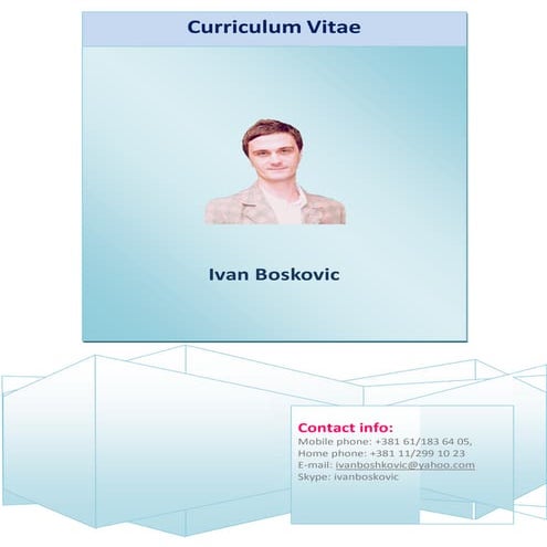 CV Ivan Boskovic (Eng) | PDF