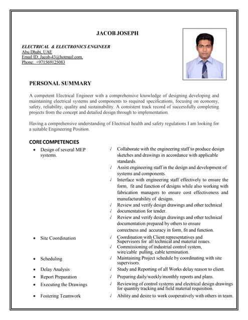 ELV Project Manager CV | DOCX | Civil Engineering Industry | Industries