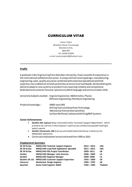 Colin Ritchie C.V | PDF