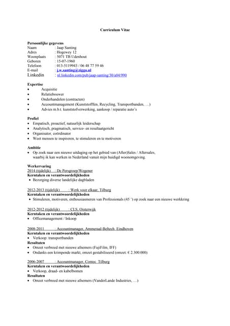 Cv fred witzel 2015.doc met samenvatting | PDF