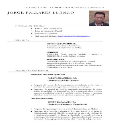 Cv jorge pallares 2015 | PDF