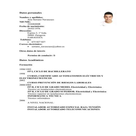 Cv Jose Serrano Zaragoza | PDF