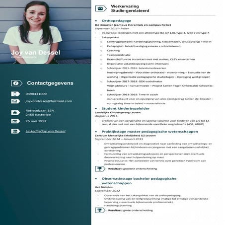 CV Joy van Dessel | PDF