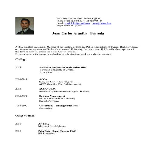 Cv juan english | PDF