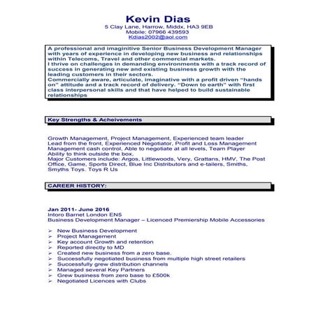 CV Gary Bridle February 15 | PDF