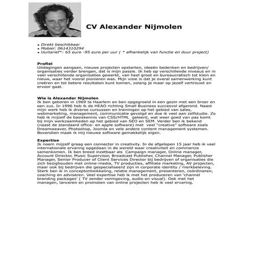 CV Alexander Nijmolen | PDF