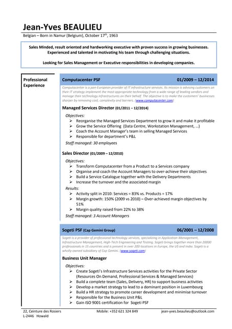 Nasser Ghersallah Resume -EN- | PDF | Sales | Business