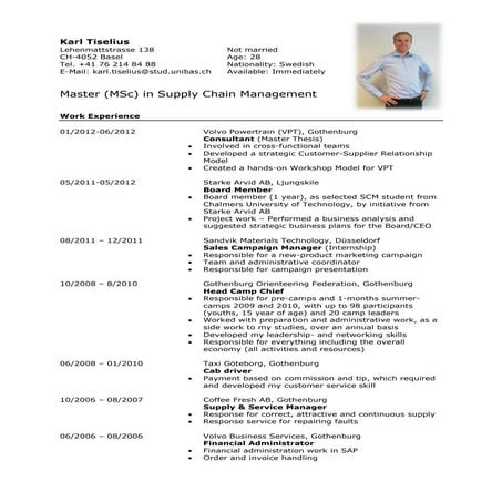 CV Karl Tiselius | PDF
