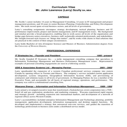 Cv Larry Scully | PDF