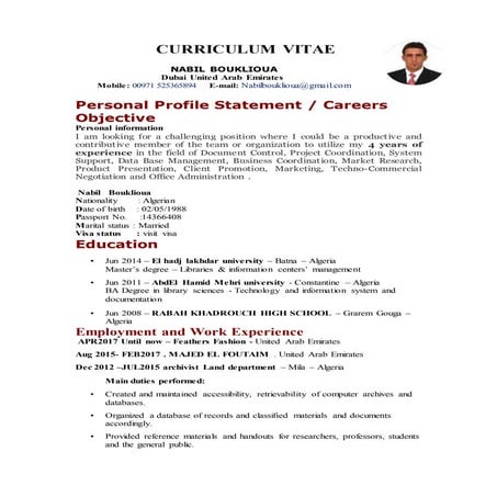Cv librarian nabil | DOCX