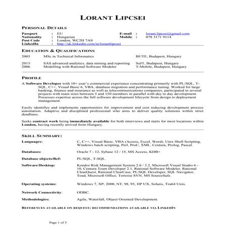 CV Lorant Lipcsei | DOC