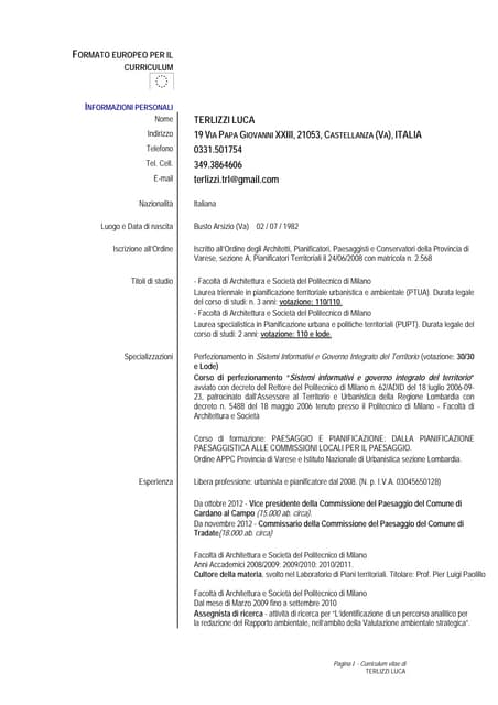 Curriculum Dossi Roberto | PDF