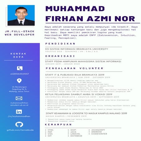 Cv m. firhan azmi nor januari 2020 | PDF