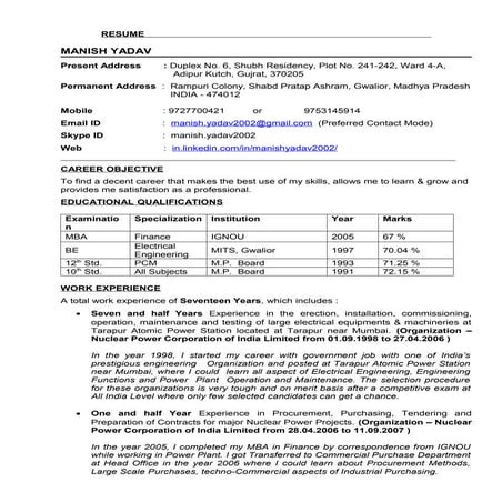 CV manish 20092015 | DOC