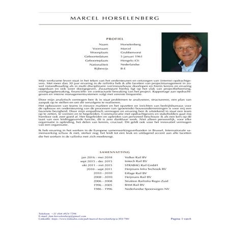 Cv marcel horselenberg nl status sept 2018 maximaal | PDF
