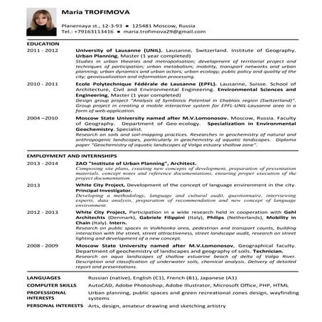 Cv maria trofimova en | PDF | Civil Engineering Industry | Industries