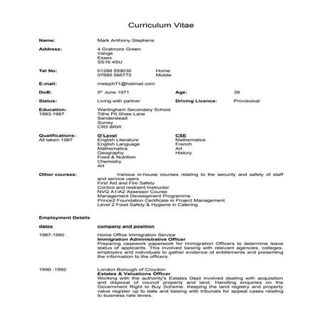 CV of James Cooke | PDF
