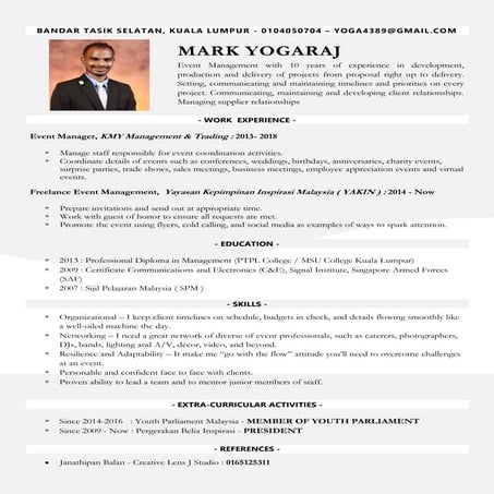 CV MARK YOGARAJ | PDF