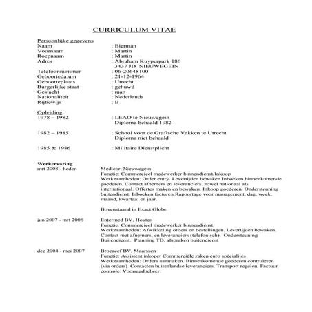 Cv martin bierman | DOCX