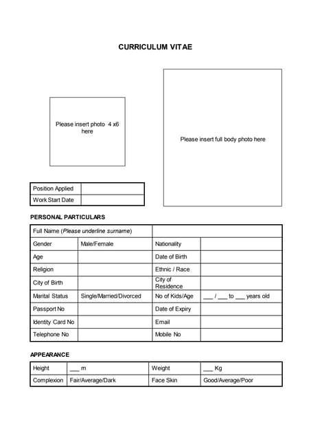 Bio data Form Philippines (copyrighted) | PDF | Careers