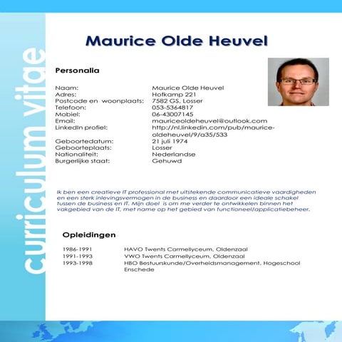 Cv maurice olde heuvel | PDF
