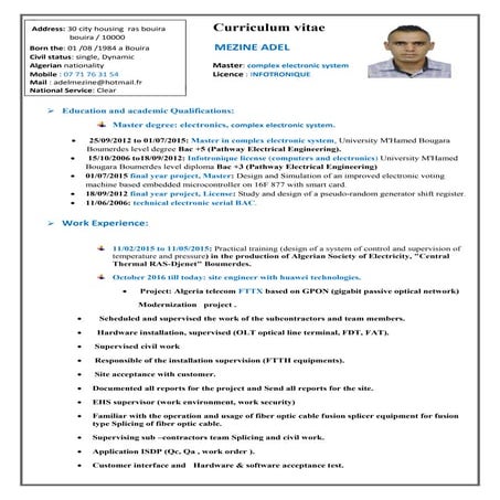 Cv mezine adel | PDF | Computing | Technology & Computing
