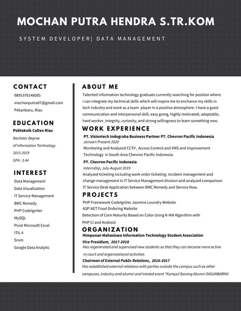 CV mochan putra hendra | PDF
