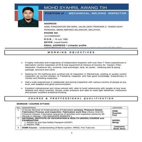 Cv mohd syahril awth | DOC