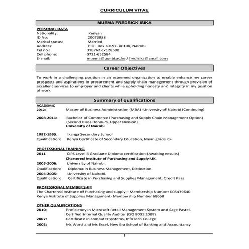 Cv muema | PDF