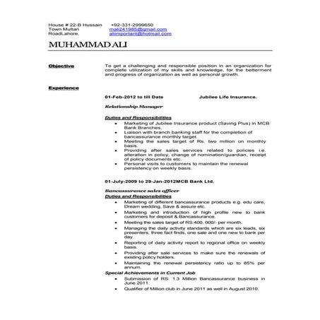 Cv muhammad ali | DOCX