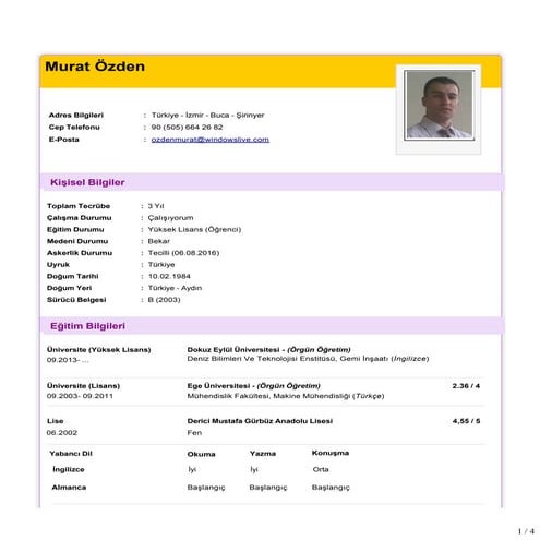 Cv murat ozden_9893282 | PDF