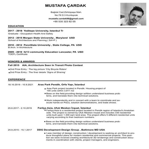 Cv mustafa çardak | PDF