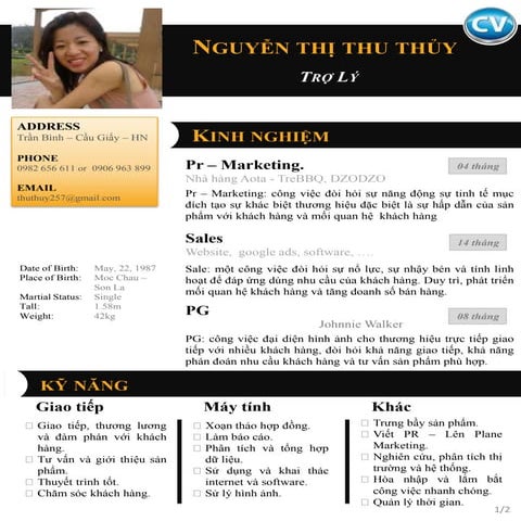 Cv nguyen thi thu thuy | PDF