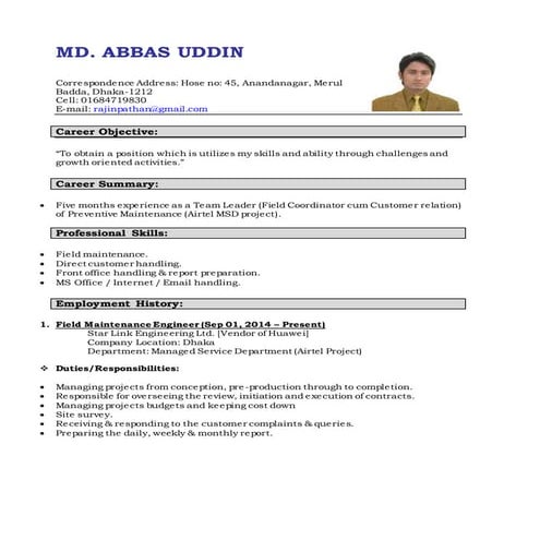 Cv of abbas (3) (1)(1) | DOCX
