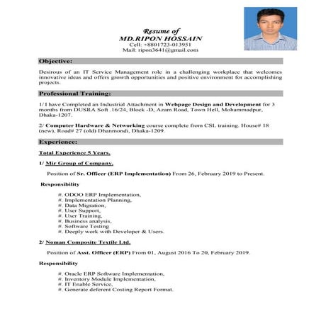 Cv of md. ripon hossain | PDF