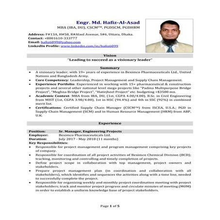 CV of Md. Hafiz Al Asad | PDF