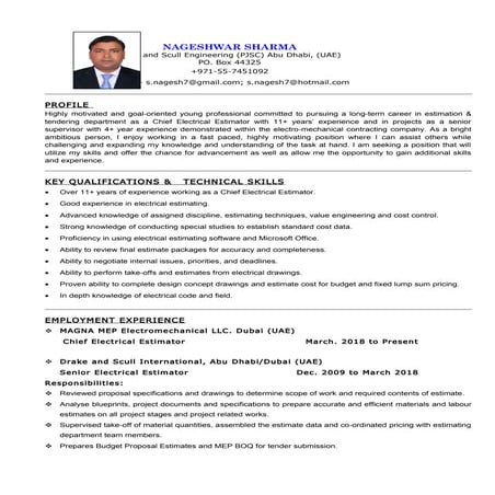 ELV Project Manager CV | DOCX
