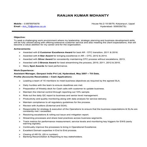 Assistant Manager Operations | DOC