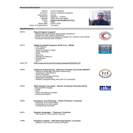 Cv osama qassar en | PDF | Programming Languages | Computing