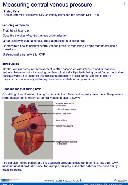 Central venous pressure | PPTX