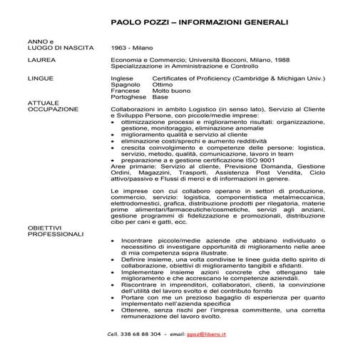Cv paolo pozzi ita | PDF