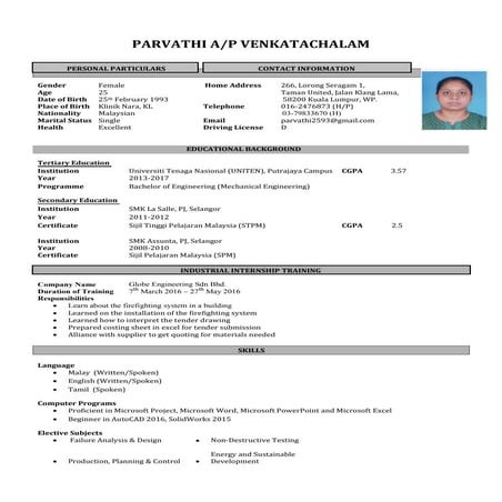 Cv parvathi | PDF