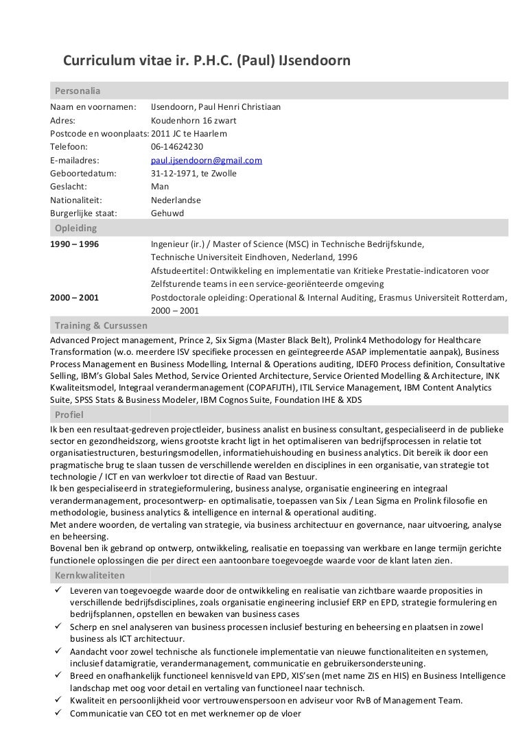CV Paul IJsendoorn [dutch]