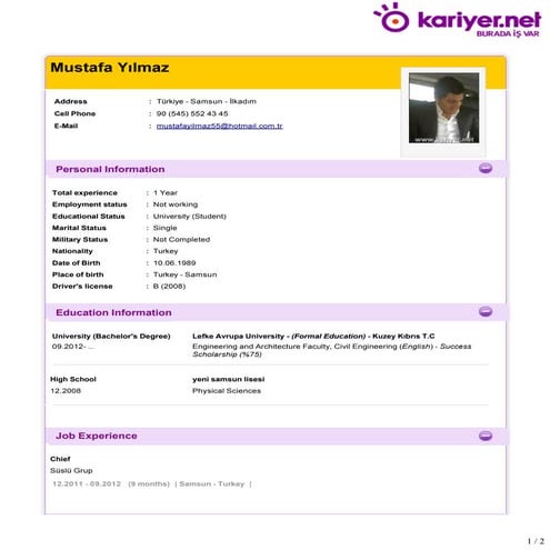 Muhammet Mustafa Yılmaz 124042 Civil Engineering | DOCX