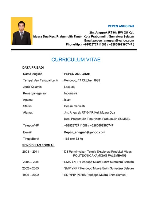 CV Pepen Anugrah | PDF
